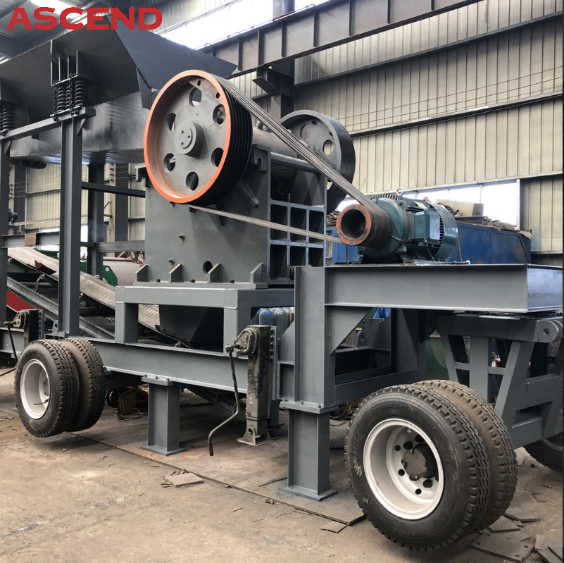 Mobile Portable Stone Jaw Crusher Wheel Type Diesel Engine Jaw Crushing ...